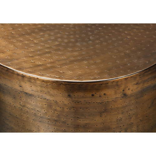 17 Stories Abdiwali Iron Top Drum End Table | Wayfair